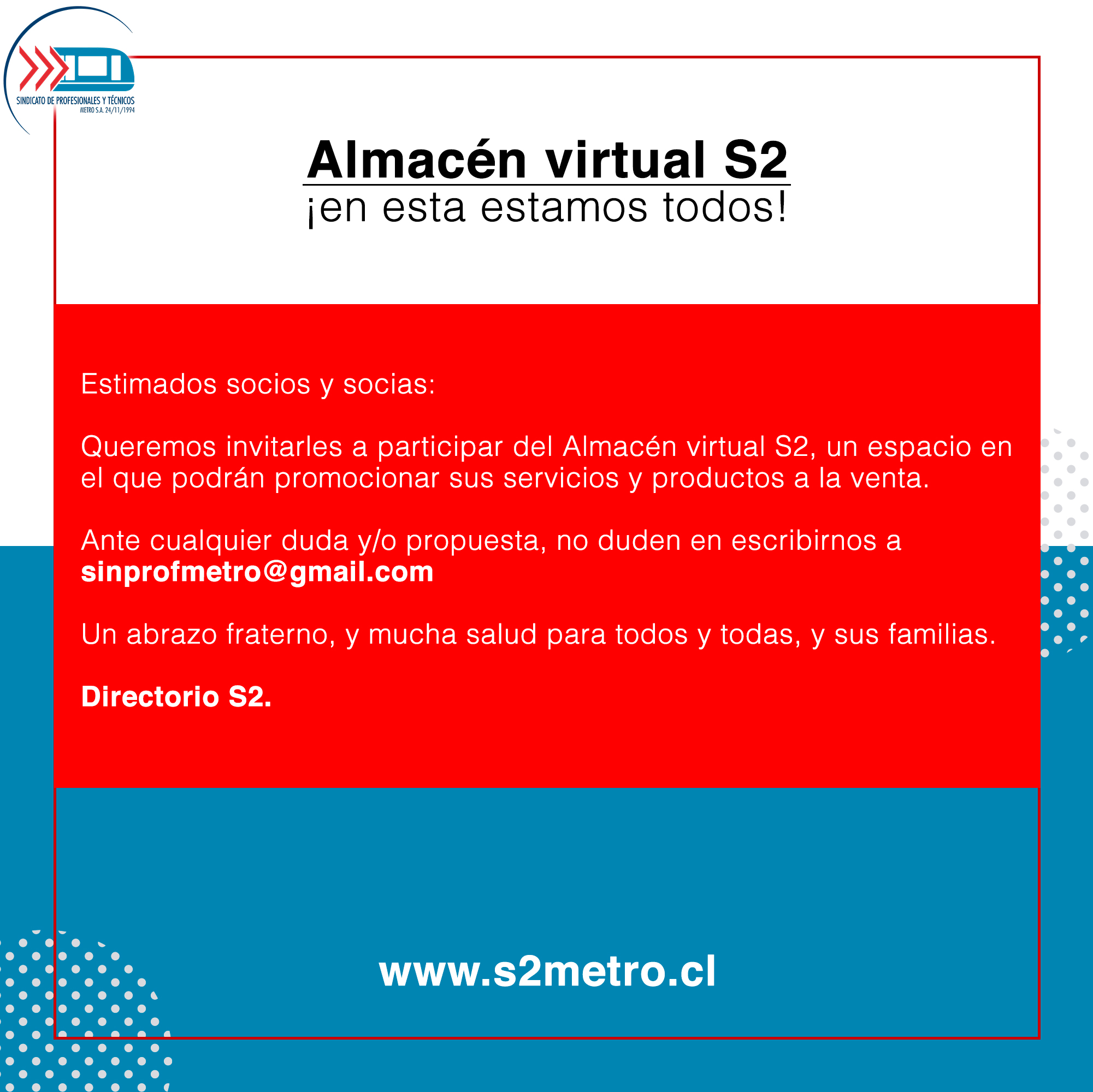 Almacén virtual S2: ¡en esta estamos todos! – S2Metro