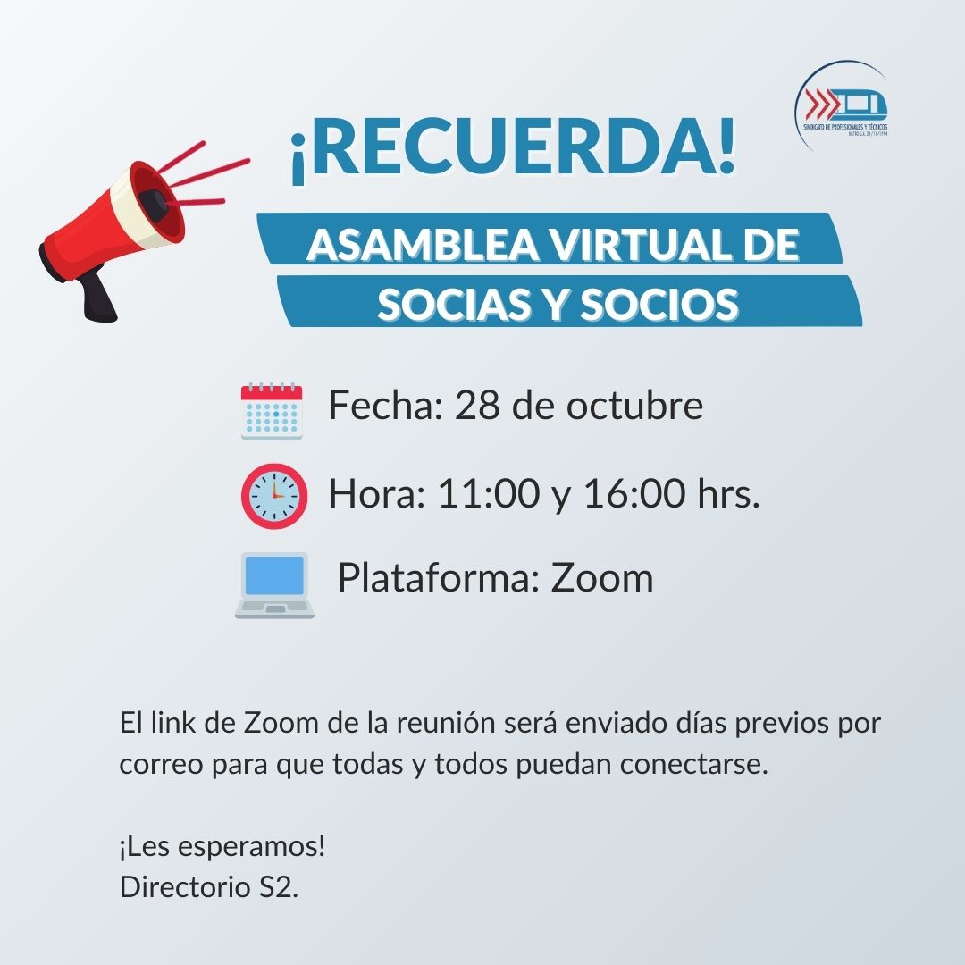 Asamblea virtual de socios y socias – S2Metro